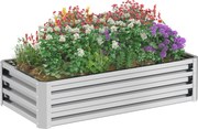 Outsunny Vyvýšený Záhon z Oceli, Studený Rám pro Růst S Otevřeným Dnem, Zahradní Box pro Rostliny 120x60x30,5 cm | Aosom