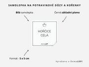HOŘČICE CELÁ - omyvatelná samolepka na kořenky, výběr rozměrů Ø 5 cm / 5 x 5 cm / 6 x 8 cm | DomaLEP tvar: ČTVEREC, barva: BÍLÁ - ČERNÉ písmo, velikost: š. 5 cm x v. 5 cm - základní písmo