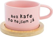 BEZ KAFE TO NEJSEM JÁ - růžová hrníček makronka 200 ml