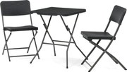 Zahradní set LITTLE 1+2 - šedý plast / šedá kovová konstrukce