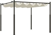 Outsunny Pergola Garáž 3x3 m s voděodolnou skládací střechou, Pergola pro zahradní terasu, balkon, verandu, patio, bazén, venkovní použití, kovová kon