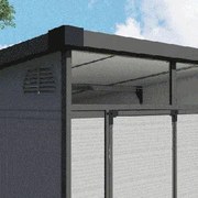 Outsunny 1,9 x 1,9 m zahradní kůlna, plastová nástrojová kůlna, uzamykatelné dveře, 2 ventilace, světle šedá