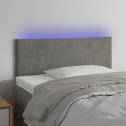 Čelo postele s LED světle šedé 90x5x78/88 cm samet 3121368