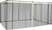 Outsunny 4 boční panely 3,4x2 m pro zahradní altán, síťovina s zipy a kroužky, černá | Aosom