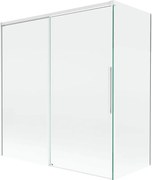 Mexen Rox, 2-křídlová posuvná vanová zástěna 150 + 70 x 150 cm, 8mm čiré sklo, bílý profil, 8C9-150-070-20-00