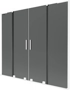 Mexen Velar L Duo, 2-křídlová posuvná vanová zástěna 200 x 150 cm, 8mm šedé sklo, bílá matná, 896-200-003-42-20