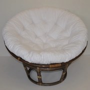 Axin Trading Ratanový papasan 110 cm hnědý s polstrem Polstr: Bílý