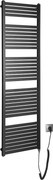 Aqualine Aqualine, TONDI-E elektrické topné těleso, rovné, 450x1690 mm, 600W, černá mat, DE446T