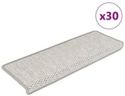 Samolepicí rohože na schody Sisal-Look 30 ks 65x21x4 cm Platina 3365882