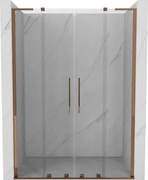 Mexen Velar L Duo, posuvné sprchové dveře do otvoru 140 cm, 8mm čiré sklo, růžové zlato, 871-140-003-02-60