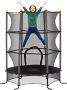 HOMCOM Dětská trampolína Ø163x190 cm pro děti od 3 let se síťkou a ocelovým rámem, nosnost 50 kg, pro vnitřní i venkovní použití | Aosom