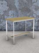 Barový stůl bílý A10, dub Hamilton, 130 x 68 cm
