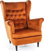 Křeslo Herry Velvet, oranžová / černá