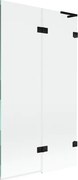 Mexen Lunar L, 2-křídlová vanová zástěna pravá 100 x 150 cm, čiré sklo, černá matná, 897L-100-100-70-00-P