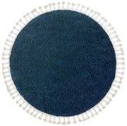 Dywany Łuszczów, Kusový koberec Berber 9000 navy kruh, 120x120 (průměr) kruh, modrá, obývací pokoj