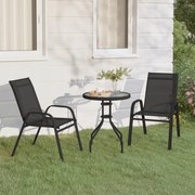 Fionshop 264039601 3dílný zahradní bistro set černý