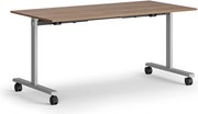 Mobilní stůl MATCH, 160x80 cm, šedá podnož, ořech
