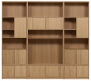Modulární knihovna v dekoru dubu v přírodní barvě 264x243 cm Modulair – vtwonen