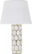 Bílá/ve zlaté barvě keramická stolní lampa s textilním stínidlem (výška 56 cm) Glam Carv – Mauro Ferretti
