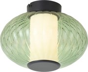 Designové stropní svítidlo černé 28 cm se zeleným sklem vč. LED 3-stupňové stmívatelné - Margherite