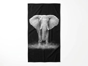 Rychleschnoucí XXL plážová osuška ELEPHOS černo-šedá 150 x 210 cm, 100% mikrovlákno