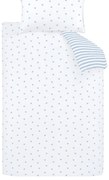 Bílé/modré bavlněné dětské povlečení na jednolůžko 135x200 cm Mini Star & Stripes – Bianca