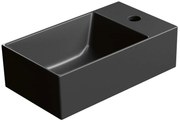 Sapho GSI Kube X - Umývátko 40x23 cm, bez přepadu, otvor pro baterii, matná černá 9484126