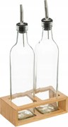 Lahve na olej a ocet v bambusovém stojanu GUSTO, 2x 480 ml