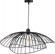 Závěsná Stropní Lampa Drátěný Klobouk Černá Loftová, Nastavitelná, 150 CM
