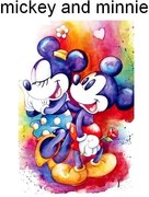 Diamantové malování - Filmové a pohádkové postavy III. (kulaté diamanty) Motiv: Mickey and Minnie, Rozměr: 30x40 cm