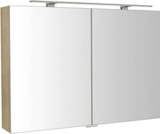 Sapho Riwa - Zrcadlová skříňka s LED osvětlením 101x70x17 cm, jilm bardini RIW100-0013