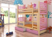 ADRK Furniture Patrová postel pro dvě osoby s matracemi OSUNA