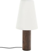Bílá/v tmavě přírodní barvě stojací lampa s textilním stínidlem (výška 110 cm) Marga – Kave Home