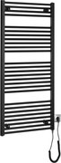 Aqualine Aqualine, DIRECT-E elektrické topné těleso, rovné, 600x1320 mm, 600 W, černá, ILE36TB