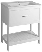 Aqualine Etide - Umyvadlová skříňka 72x85x44 cm, 1x zásuvka, matná bílá ET725