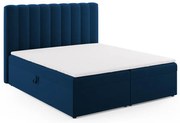Tmavě modrá boxspring postel s úložným prostorem 180x200 cm Gina – Milo Casa