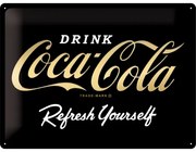 Postershop Plechová cedule: Coca-Cola Refresh Yourself (Special Black Edition) - 30x40 cm