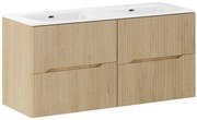 Závěsná skříňka Nordic Sky se zápustnými umyvadly 120 cm dub cremona