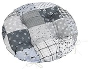 Bellatex Sedák Adéla prošívaný kulatý průměr 40 cm Patchwork šedá