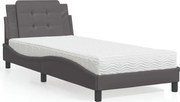 Rám postele bez matrace Zadar šedá 100 x 200 cm umělá kůže 3208848