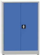 Dílenská policová skříň na nářadí KOVONA JUMBO, 2 police, svařovaná, 800 x 500 x 1150 mm, šedá / modrá