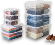 Keeeper Sada 8 úložných boxů s víkem (má 2 funkce) BEA Clearbox (3 x 1,7L, 2 x 5,5L, 3 x 18L)