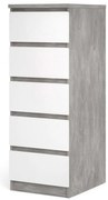 FALCO Komoda Simplicity 233 beton/bílý lesk