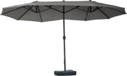 Outsunny Dvojitý slunečník 455 x 265 cm, sluneční stínění s UV ochranou a kličkou, balkonový slunečník, plážový slunečník, větruodolný slunečník pro o