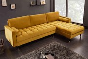 invicta interior Rohová sedačka Cozy Velvet II 260cm samet žlutá 40277