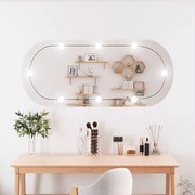 Nástěnné zrcadlo s LED osvětlením 45 x 100 cm sklo oválné 3189164