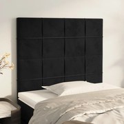 Čelo postele černé 80x5x118/128 cm sametové 3116364