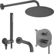 Rea Lungo, podomítkový vanovo-sprchový set + BOX, grafitová, REA-P6380
