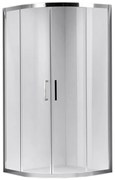 BPS-koupelny Čtvrtkruhový sprchový kout HYD-RK101B 90x90 chrom/transparent - bez vaničky