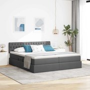 Postel s úložným prostorem Tmavě šedá 180 x 200 cm Umělá kůže 3370938